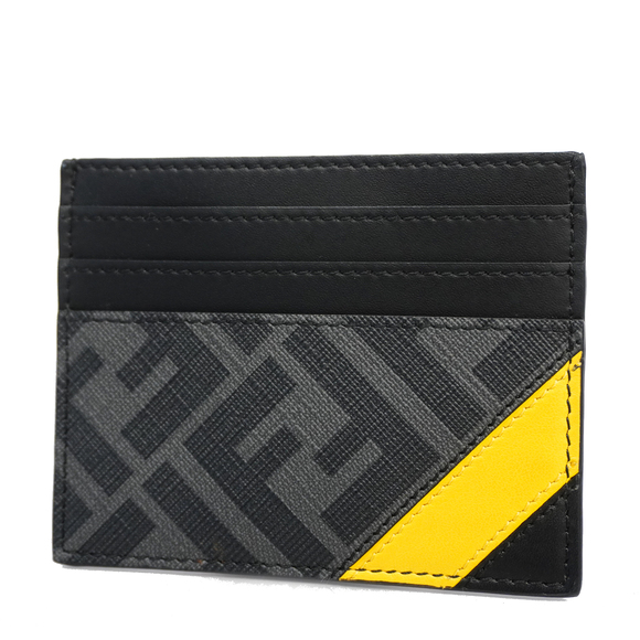 Fendi | Accessories | Auth Fendi Card Case Zucca Pvc Blackyellow | Poshmark